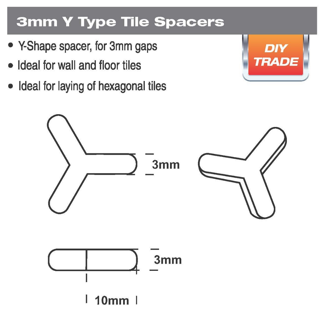 Y Tile Spacer 250Pcs (2 Sizes) - Kims Tiling Supplies